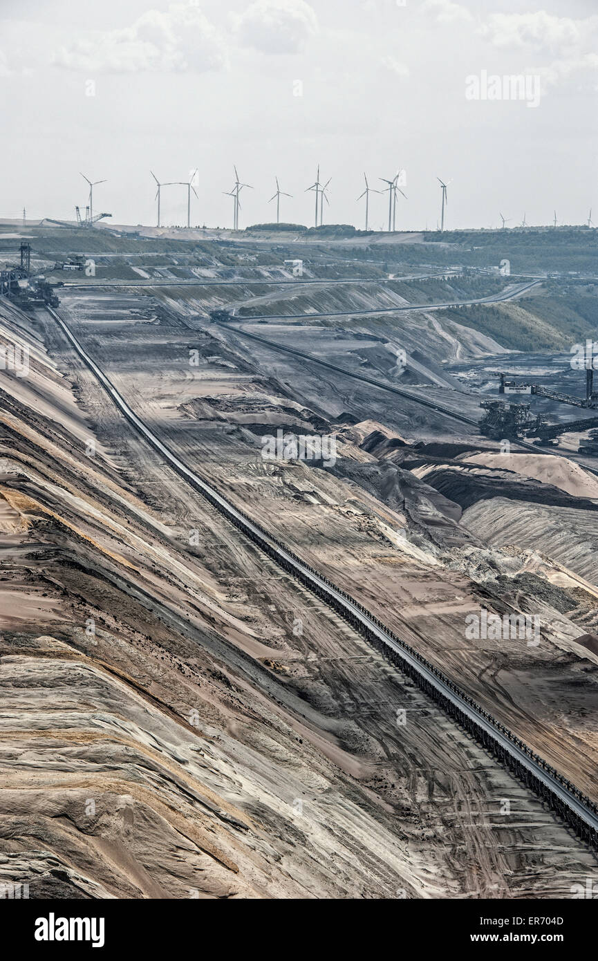 Brown coal mining Garzweiler in North Rhine Westphalia, Germany Stock ...