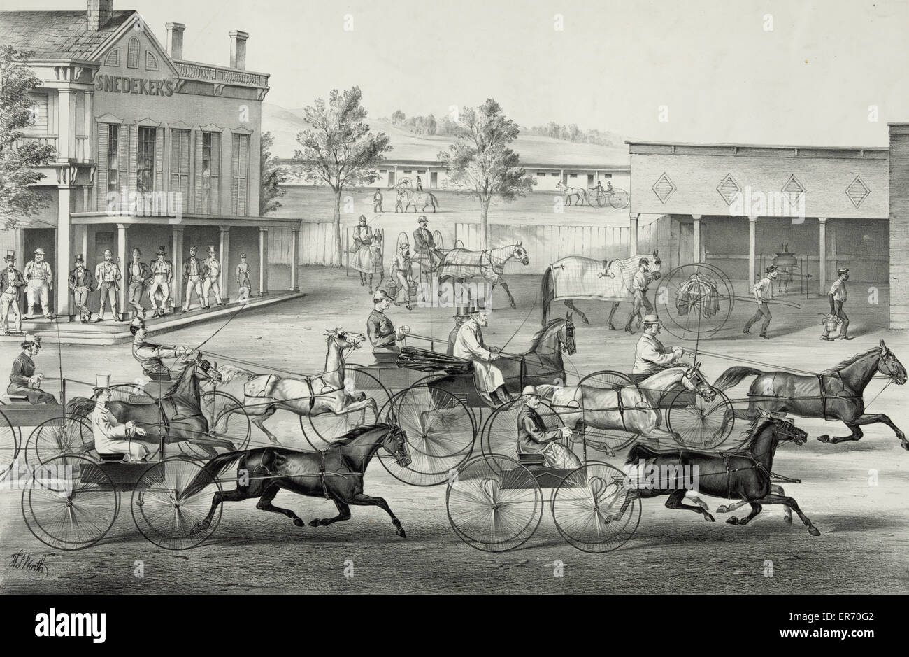 Going to the trot: a good day and good track Stock Photo - Alamy