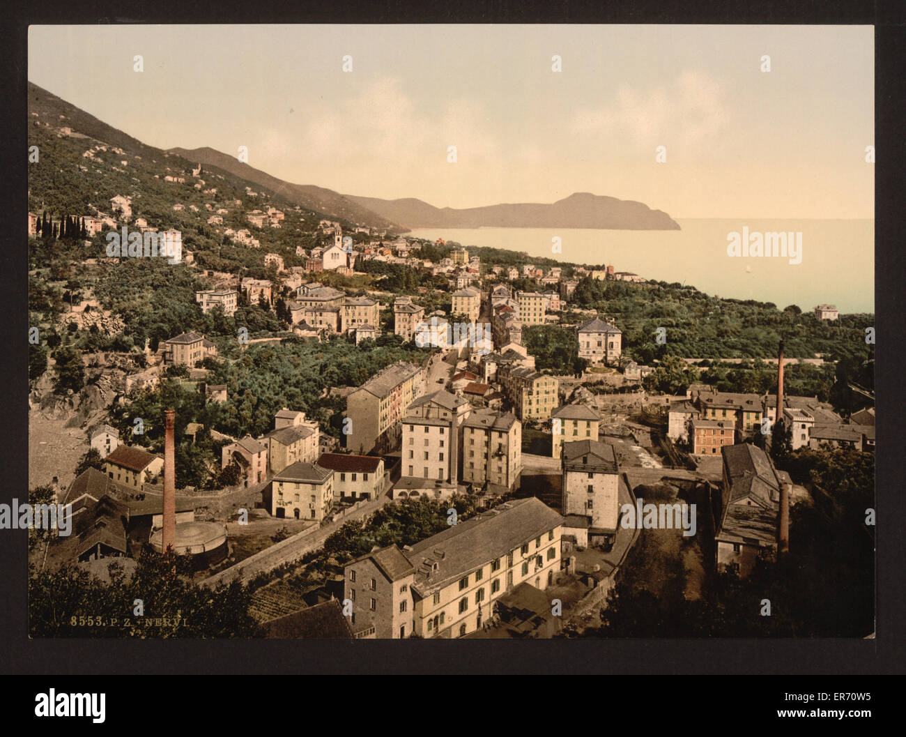 General view, Nervi, Genoa, Italy Stock Photo - Alamy