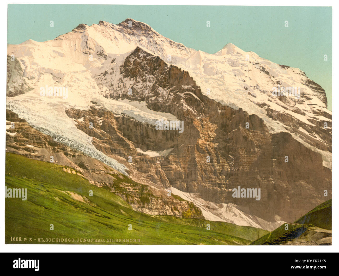Scheidegg, Jungfrau and Silberhorn, Bernese Oberland, Switze Stock ...