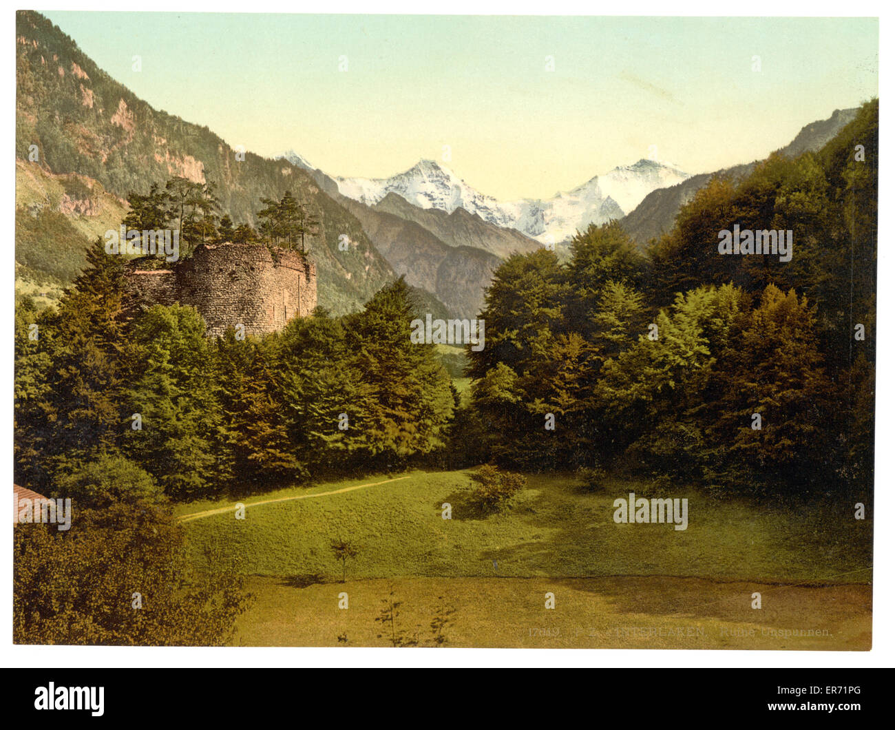 Interlaken, the ruins of Unspunnen, Bernese Oberland, Switze Stock ...