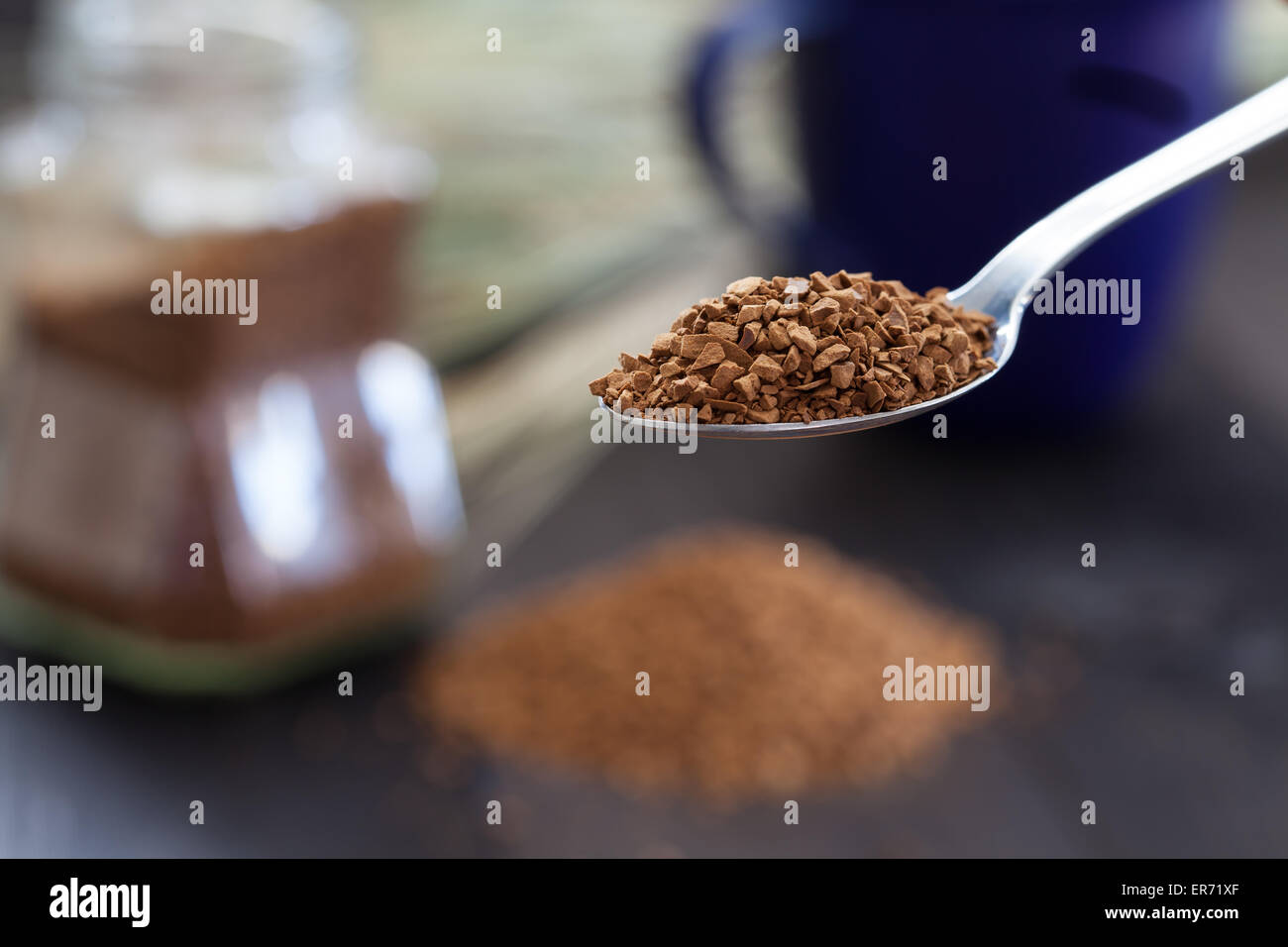 Instant coffee on a spoon Stock Photo - Alamy