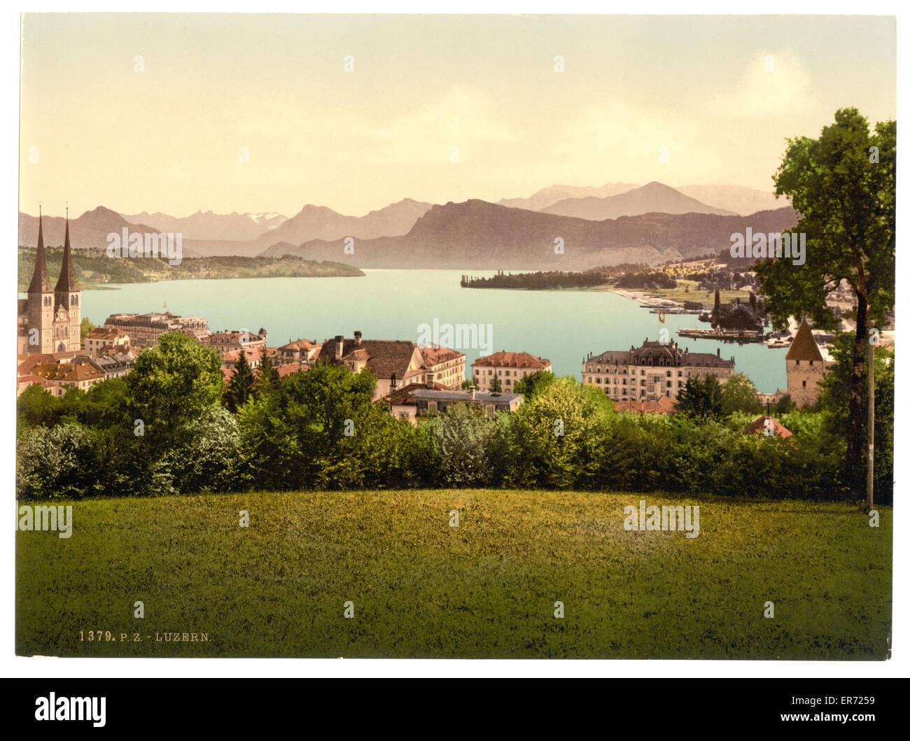 The lake and panorama of the Alps, Lucerne, Switzerland Stock Photo - Alamy