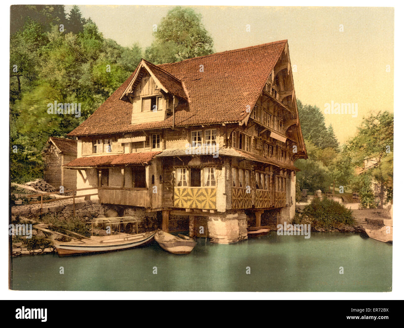 Treib, chalet on lake, Lake Lucerne, Switzerland Stock Photo - Alamy