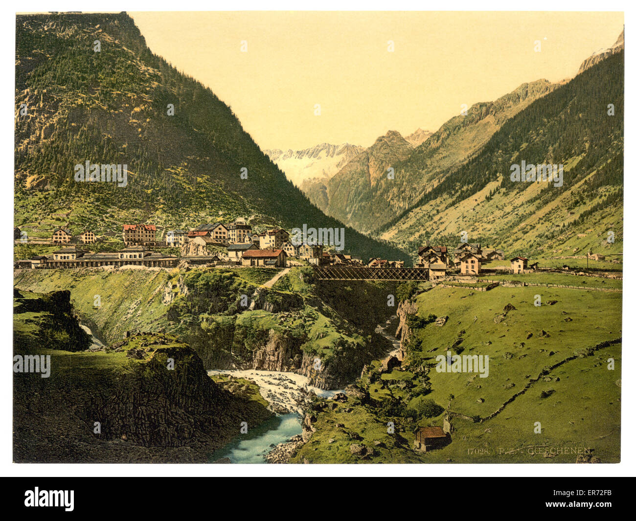 Goschenen, general view, St. Gotthard Railway, Switzerland Stock Photo ...