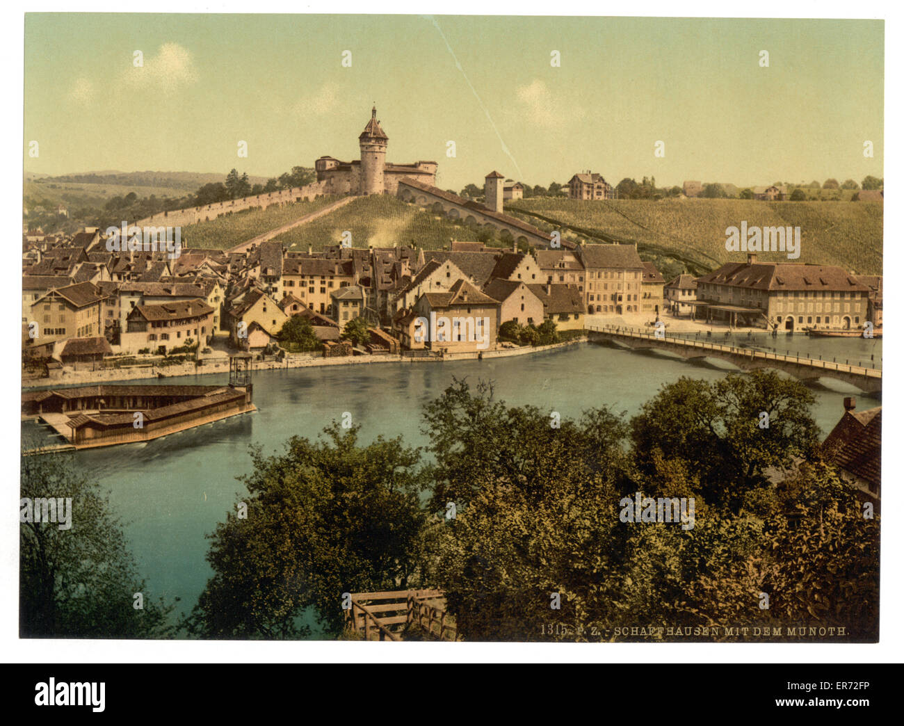 View of Schaffhausen, with the Munoth, Schaffhausen, Switzer Stock ...