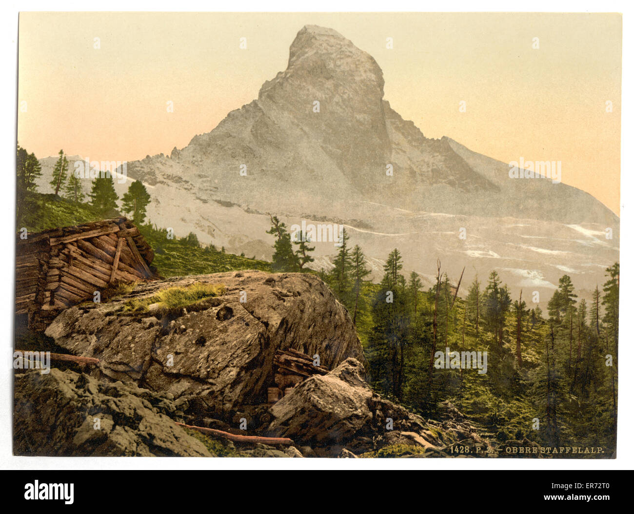 Zermatt, Upper Staffelalp, with Matterhorn after sunset, Val Stock ...