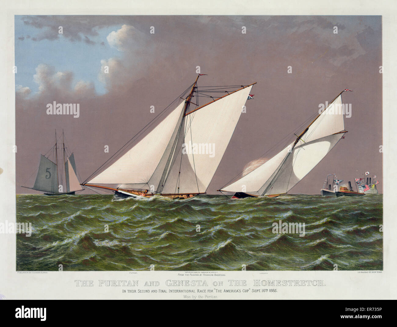 The Puritan and Genesta on the homestretch: in their second Stock Photo ...