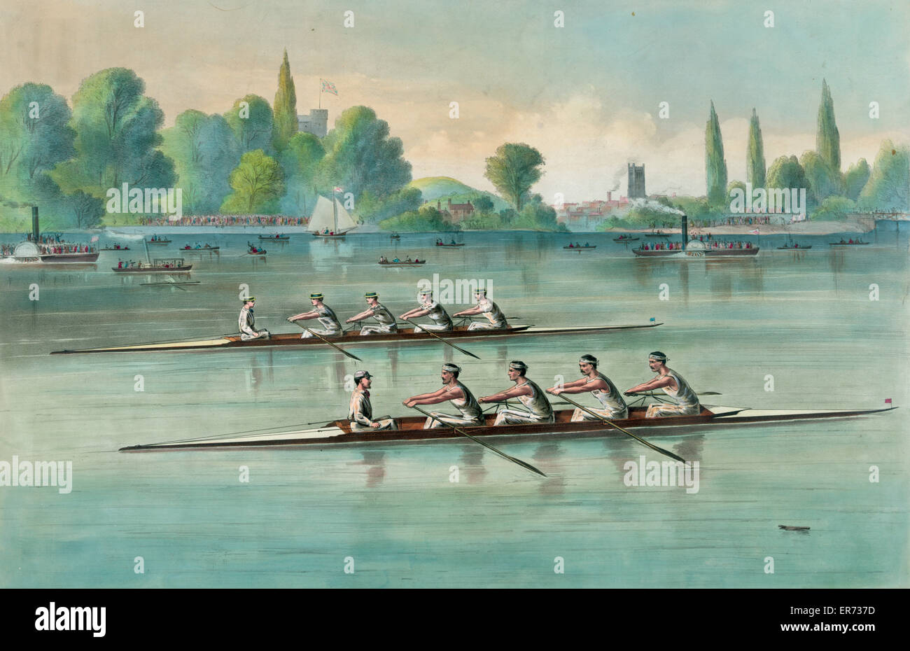 The great international university boat race On the river Thames ...