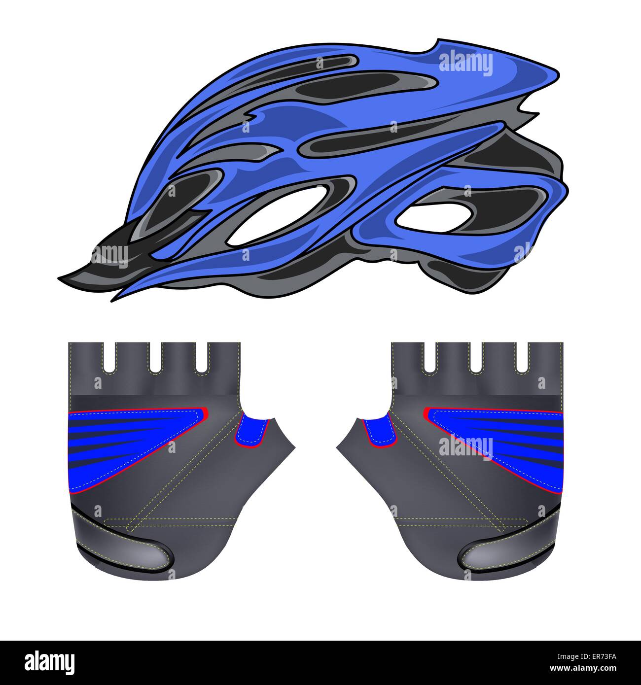 Blue Helmet and Gloves Stock Vector Image & Art - Alamy