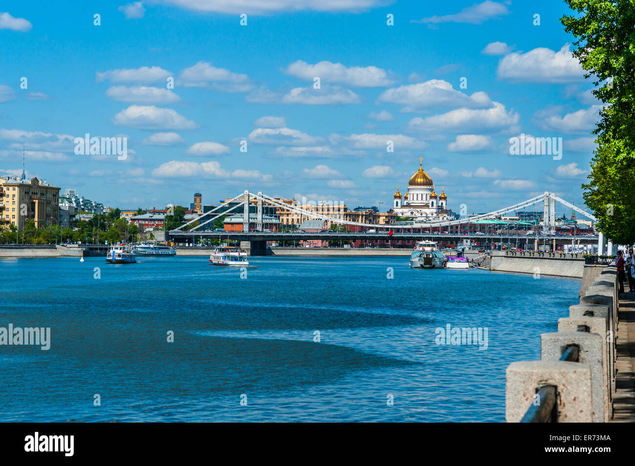 The Moscow river. View of the Moscow river and Moscow city from the ...