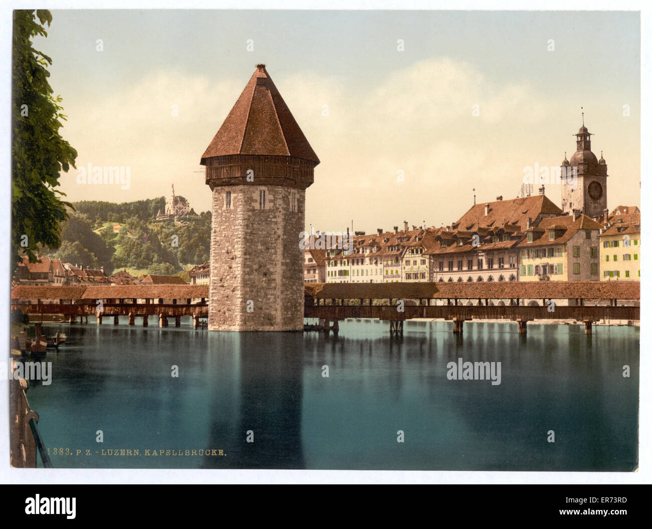 Chapel Bridge and view of Pilatus, Lucerne, Switzerland Stock Photo - Alamy