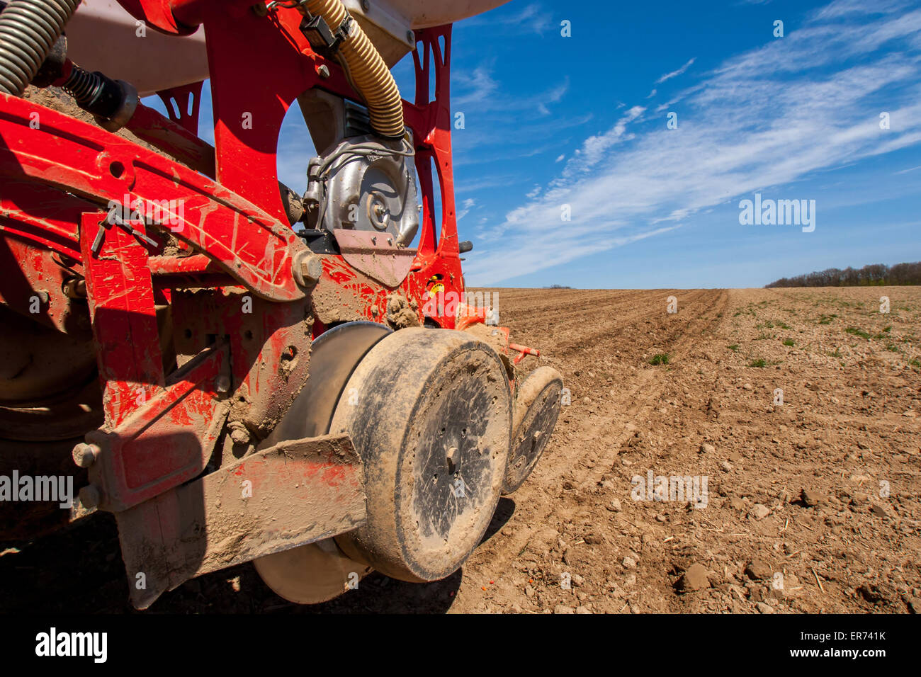 Sowing and plowing action in the spring season Stock Photo - Alamy