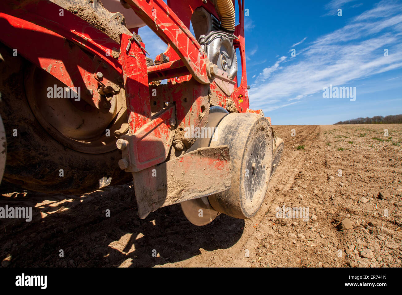 Sowing and plowing action in the spring season Stock Photo - Alamy