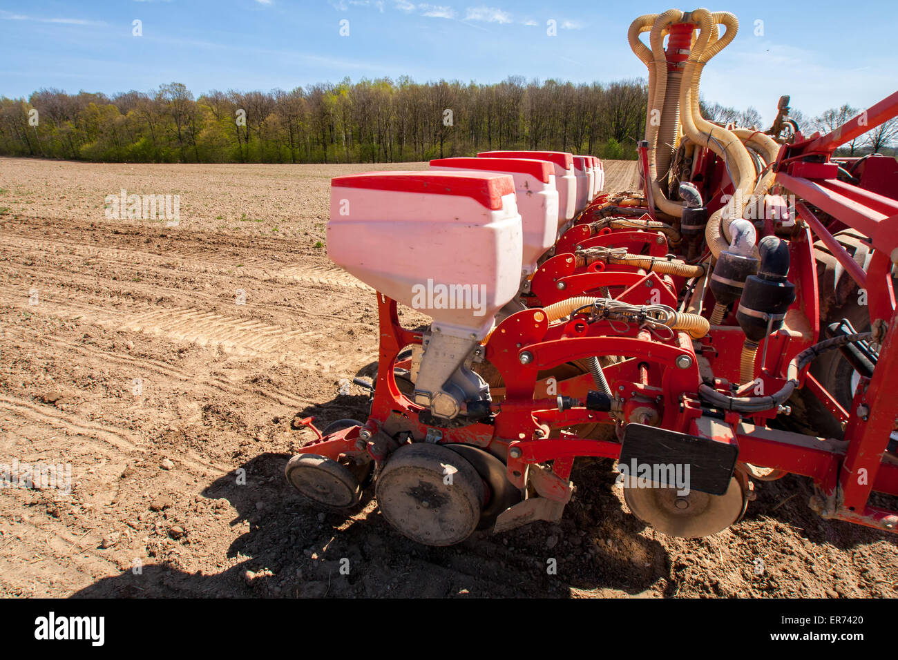 Sowing and plowing action in the spring season Stock Photo - Alamy