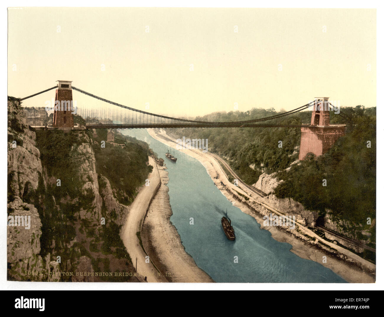 Clifton suspension bridge from the north cliffs, Bristol, En Stock ...