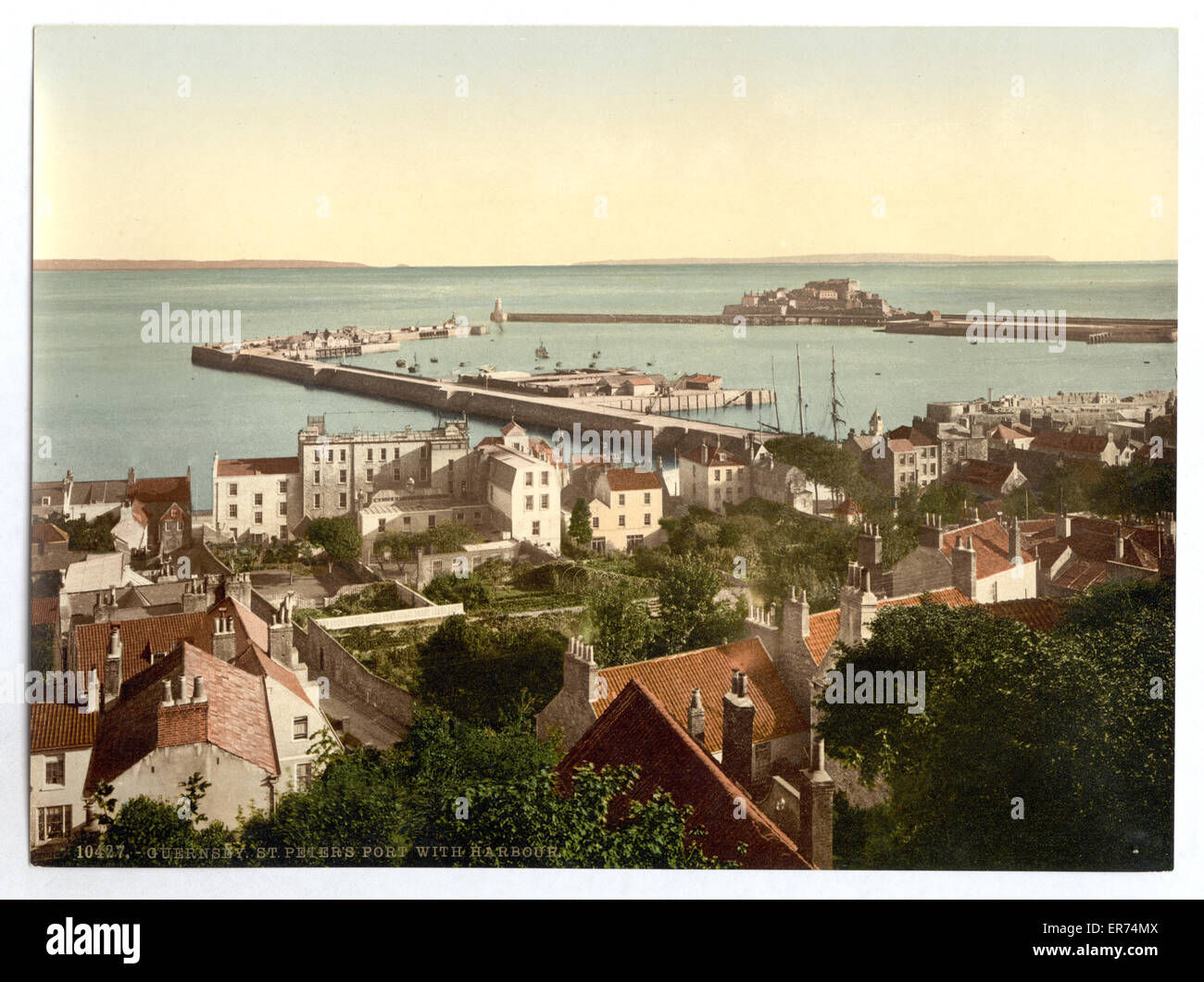 Guernsey, St. Peter's Port, general view of harbor, Channel Stock Photo ...