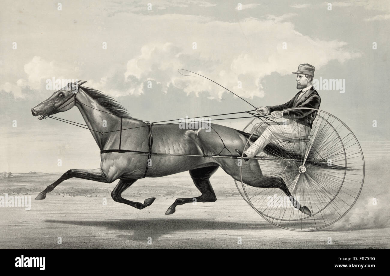 The trotting mare Goldsmith Maid driven by Budd Doble Stock Photo - Alamy