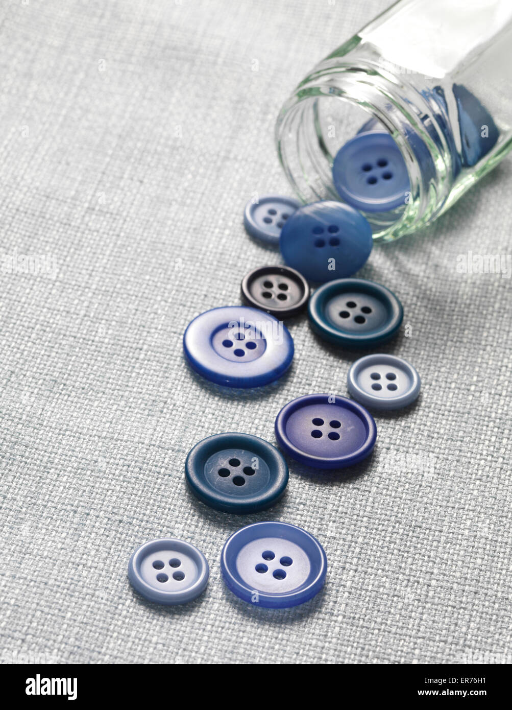 Button round blue hi-res stock photography and images - Alamy