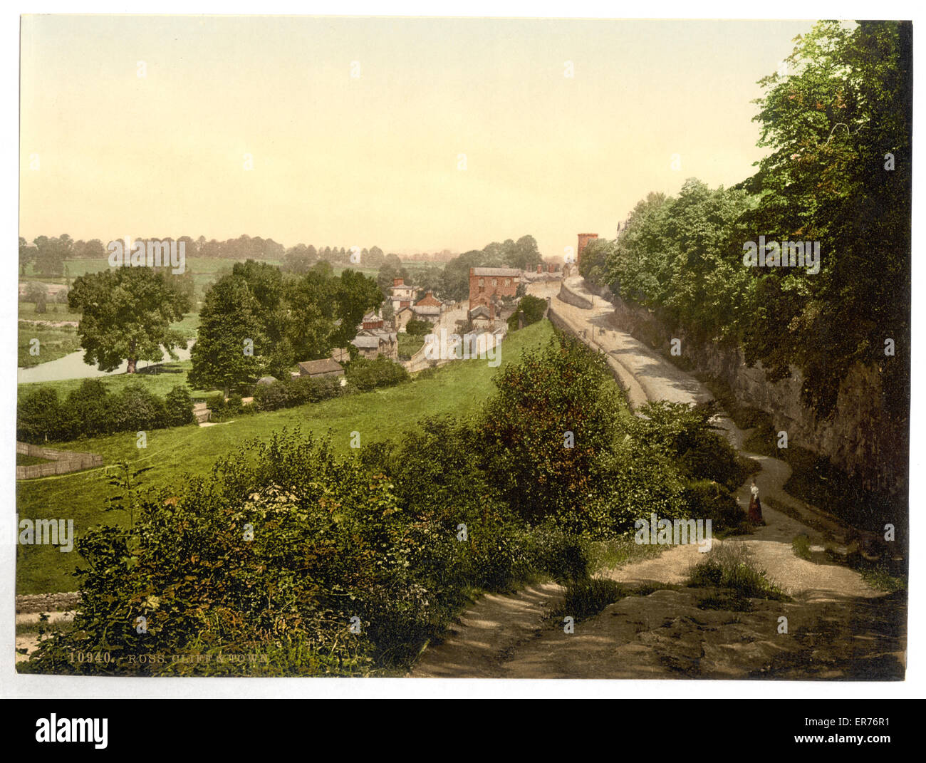 Cliff and town, Ross-on-Wye, England Stock Photo - Alamy