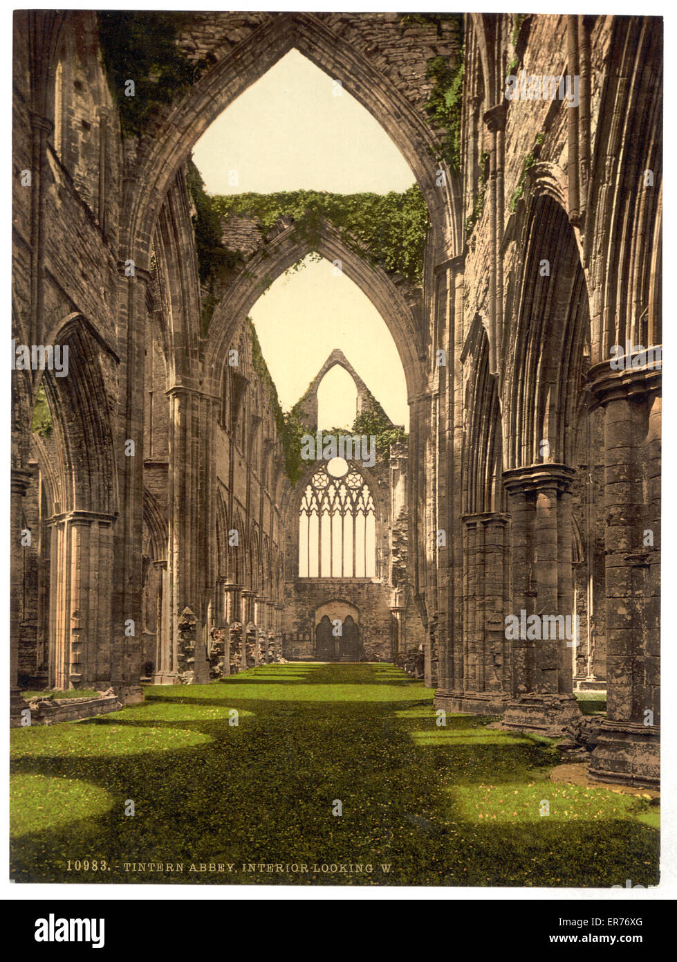 Abbey interior, looking W., Tintern, England Stock Photo - Alamy