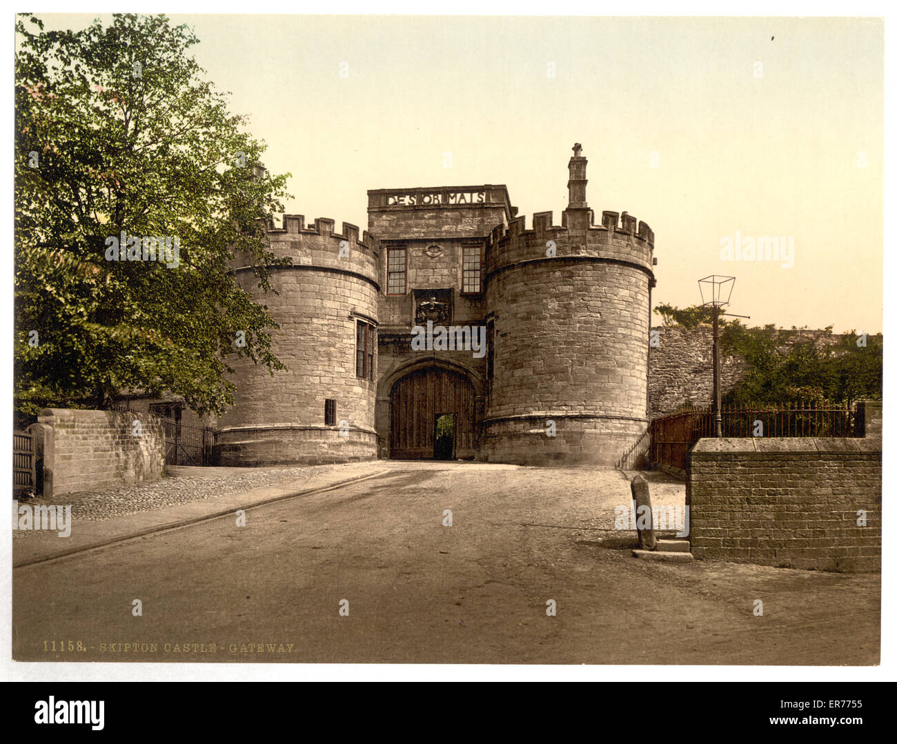 Skipton Castle, gateway, Yorkshire, England Stock Photo - Alamy