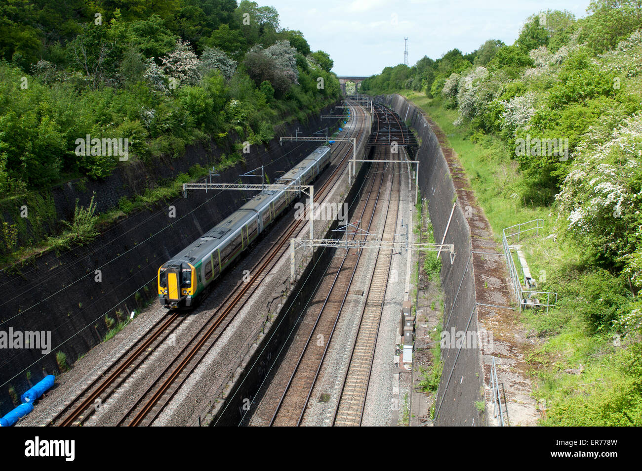 The West Coast Main Line at Roade Cutting, Northamptonshire, England ...