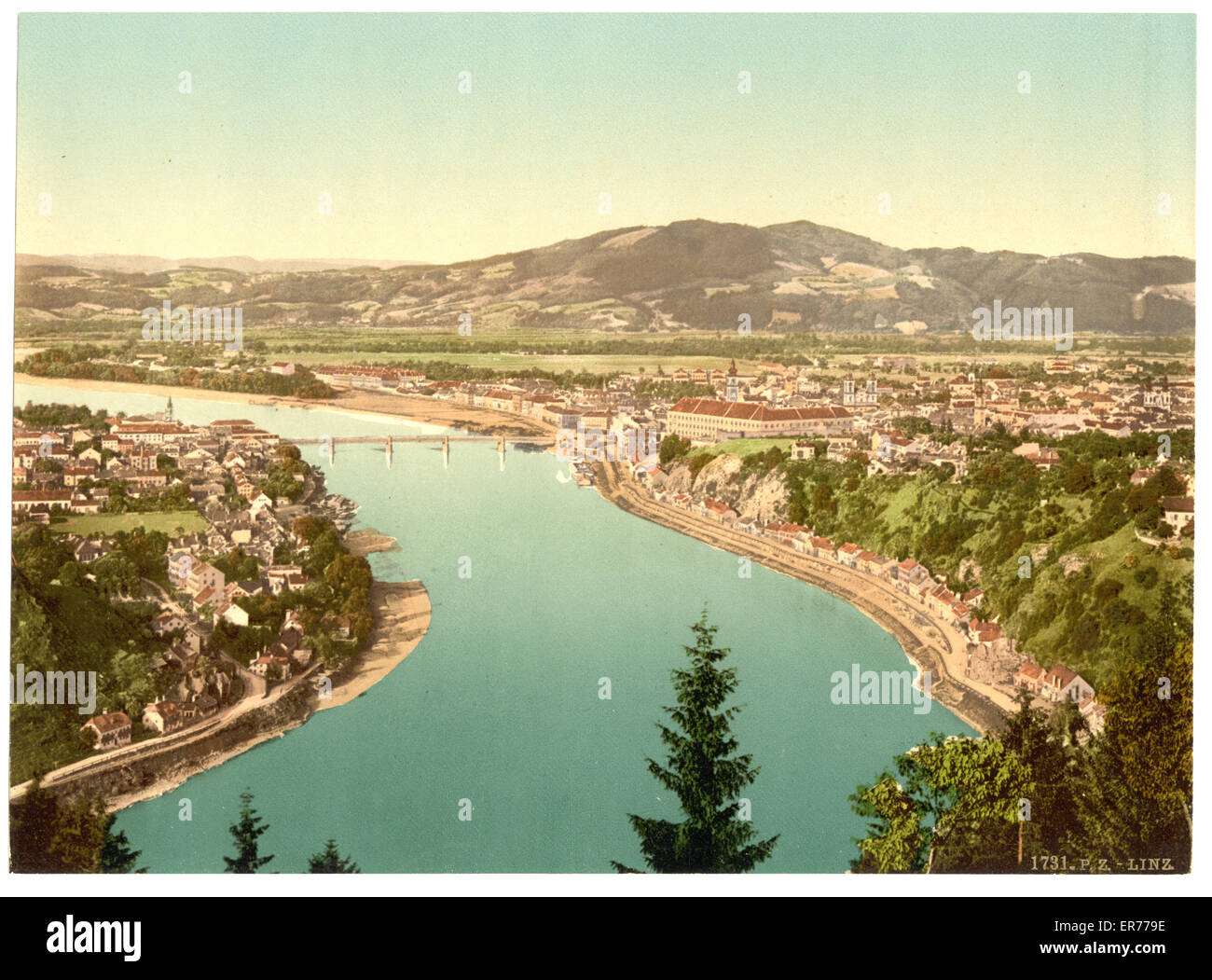 Lintz (i.e., Linz), general view, Upper Austria, Austro-Hung Stock ...