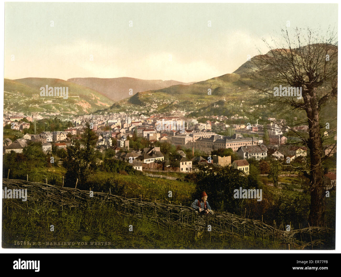 Sarajcvo (i.e., Sarajevo), from the west, Bosnia, Austro-Hun Stock ...