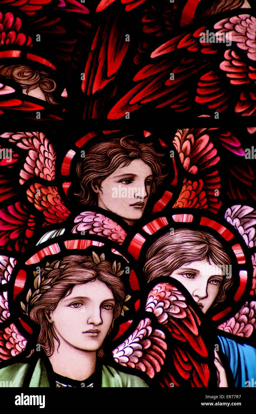 Three Angels in stained glass Stock Photo - Alamy