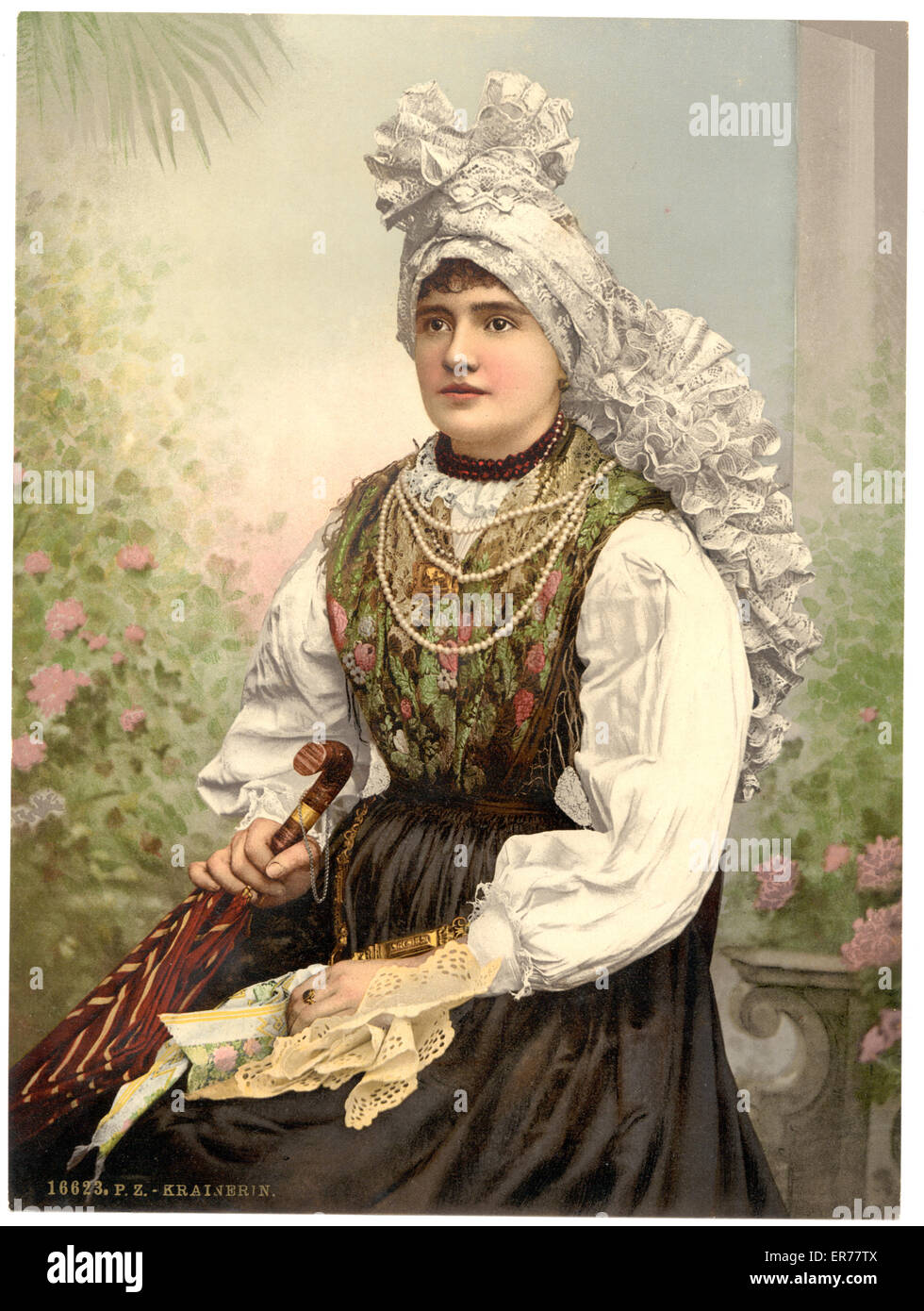 Girls in native costume, Carniola, Austro-Hungary Stock Photo - Alamy