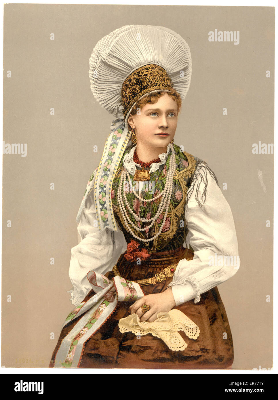 Girls in native costume, Carniola, Austro-Hungary Stock Photo - Alamy