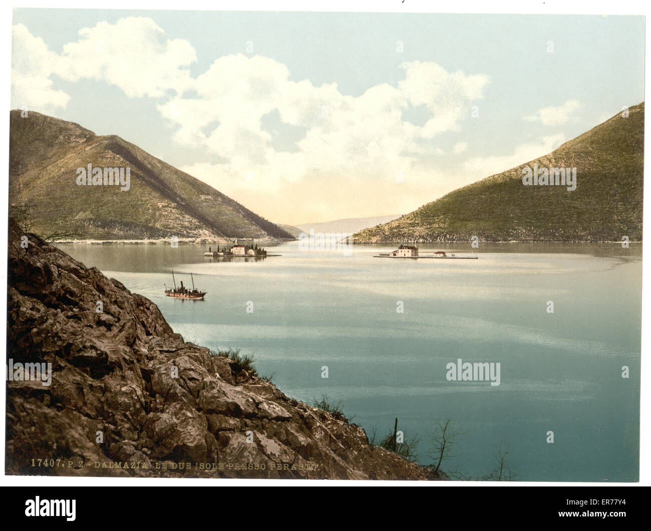 Perasto, Two Islands, Dalmatia, Austro-Hungary Stock Photo - Alamy