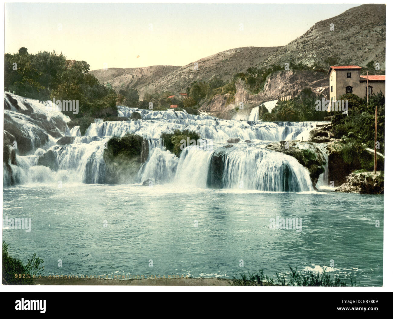 Sebenico, lower falls of the Kerka, Dalmatia, Austro-Hungary Stock ...