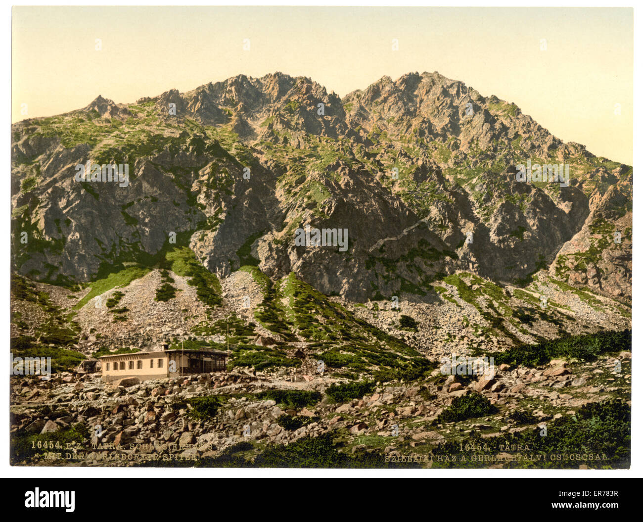 Schlesierhaus and Gerlsdorfer Spitze, Tatra, Austro-Hungary Stock Photo ...