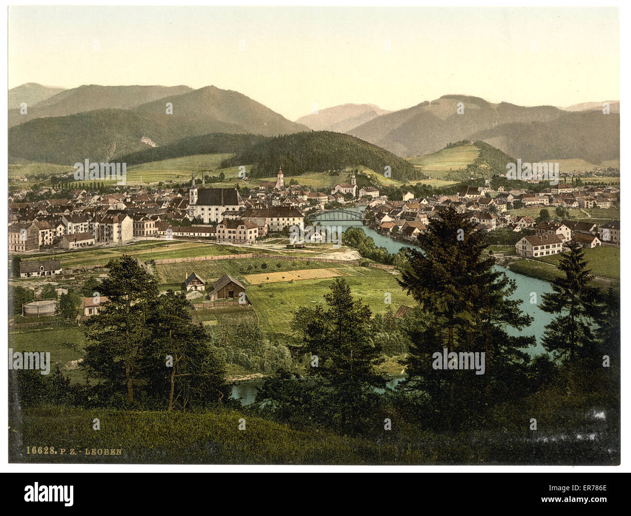 Leoben, general view, Styria, Austro-Hungary Stock Photo - Alamy