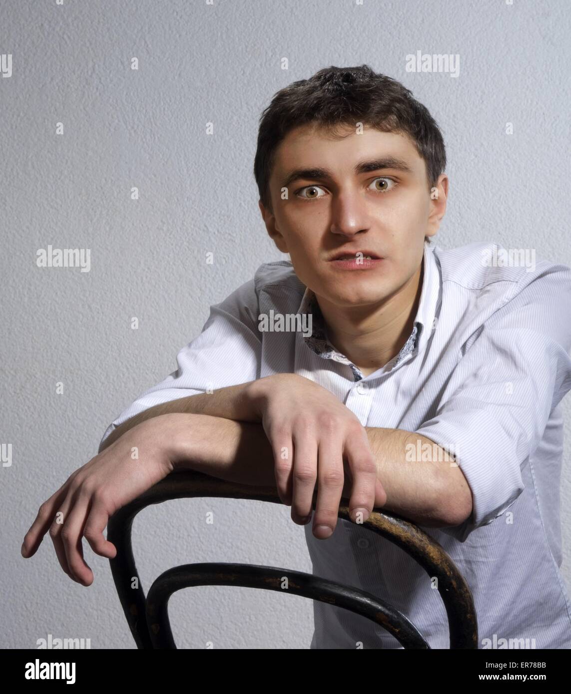 Feb 19 2014 Young Man In A Light Shirt With Open Collar Vicious