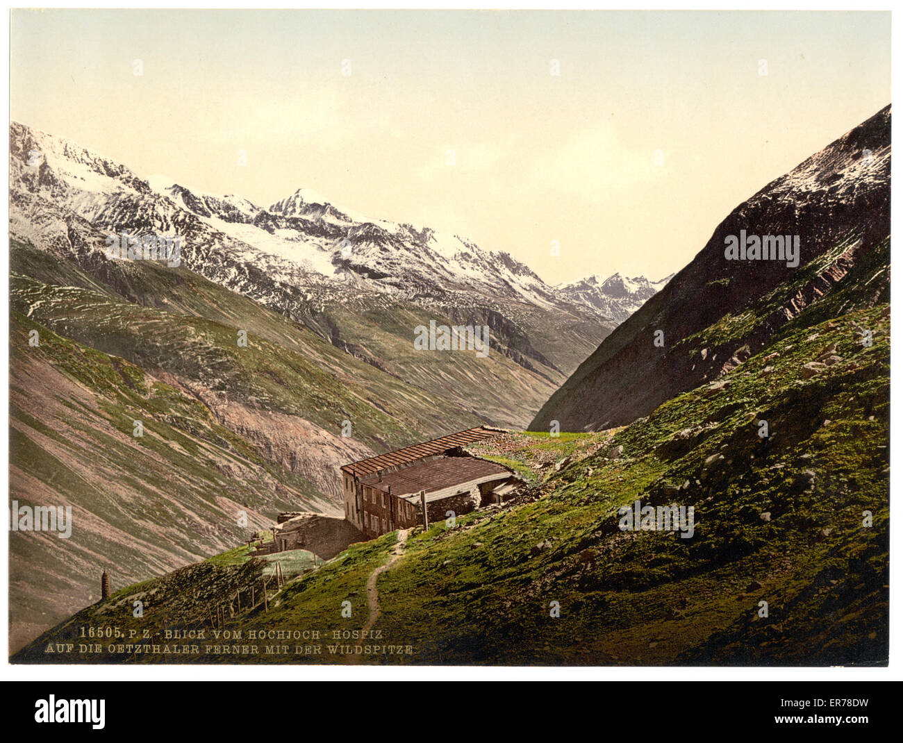 Oetz Valley, view from Hochjoch Hotel with the Wildspitze, T Stock ...