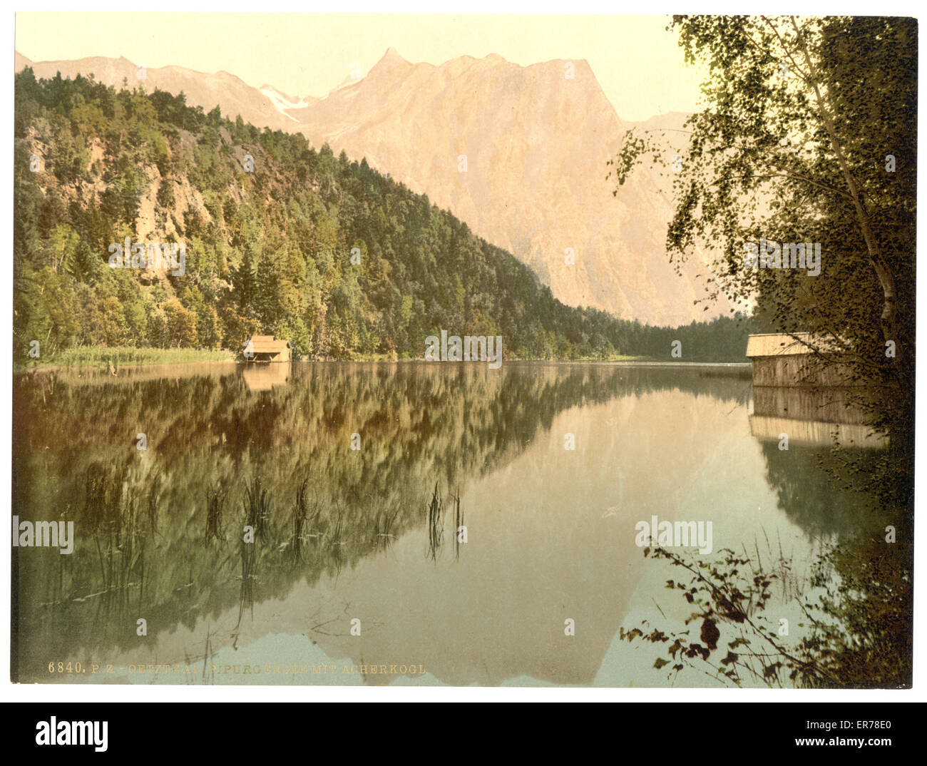 Oetz Valley, Pipurgersee (i.e., Pipurger See) and Acherkogel Stock ...