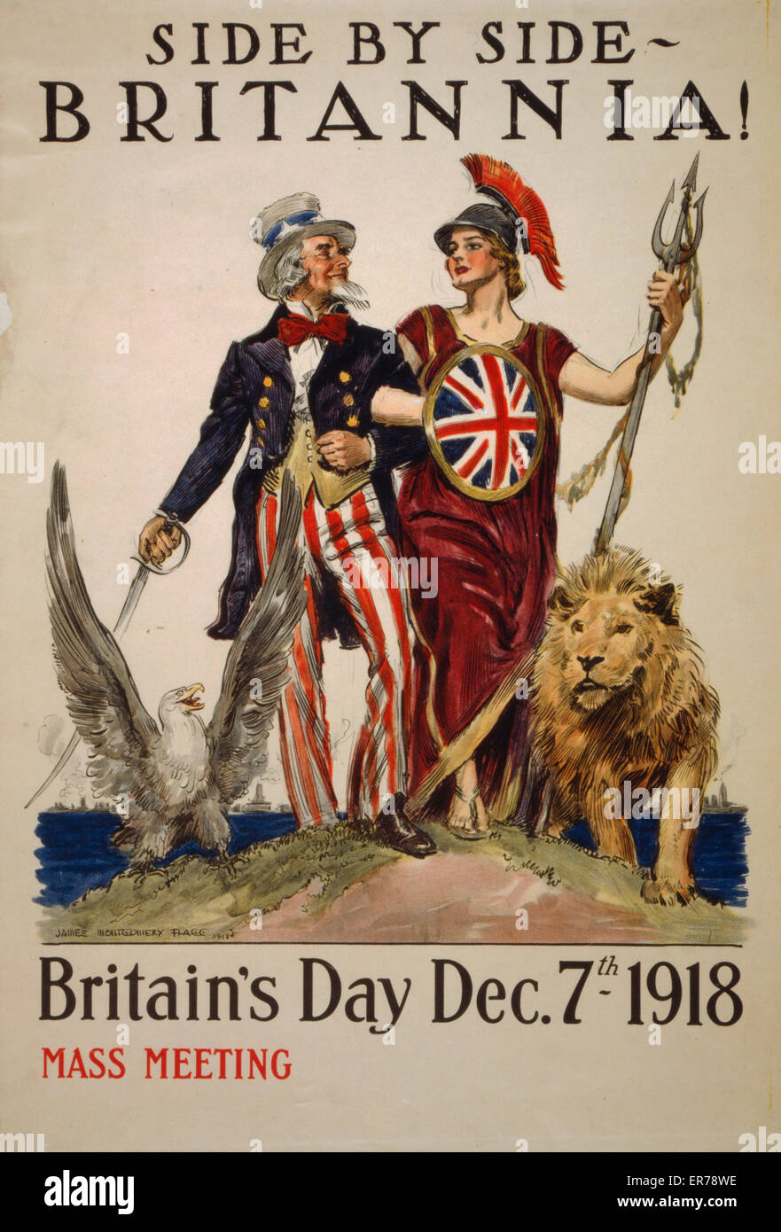Side by side - Britannia! Britain's Day Dec. 7th 1918 Stock Photo - Alamy