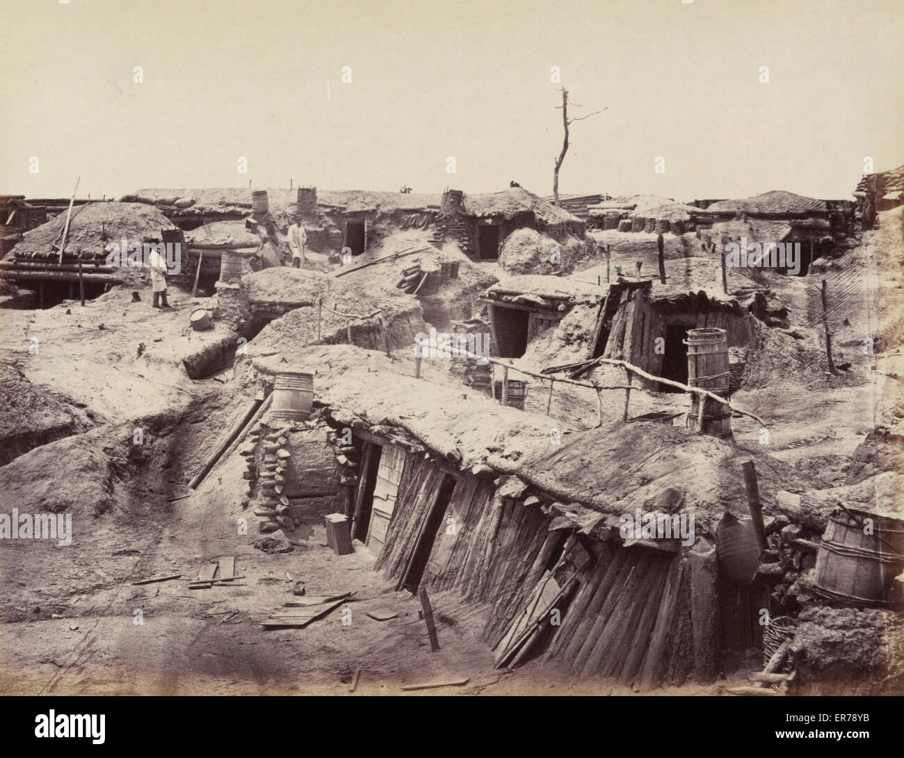 Quarters of men in Fort Sedgwick Generally known as Fort Hel Stock ...