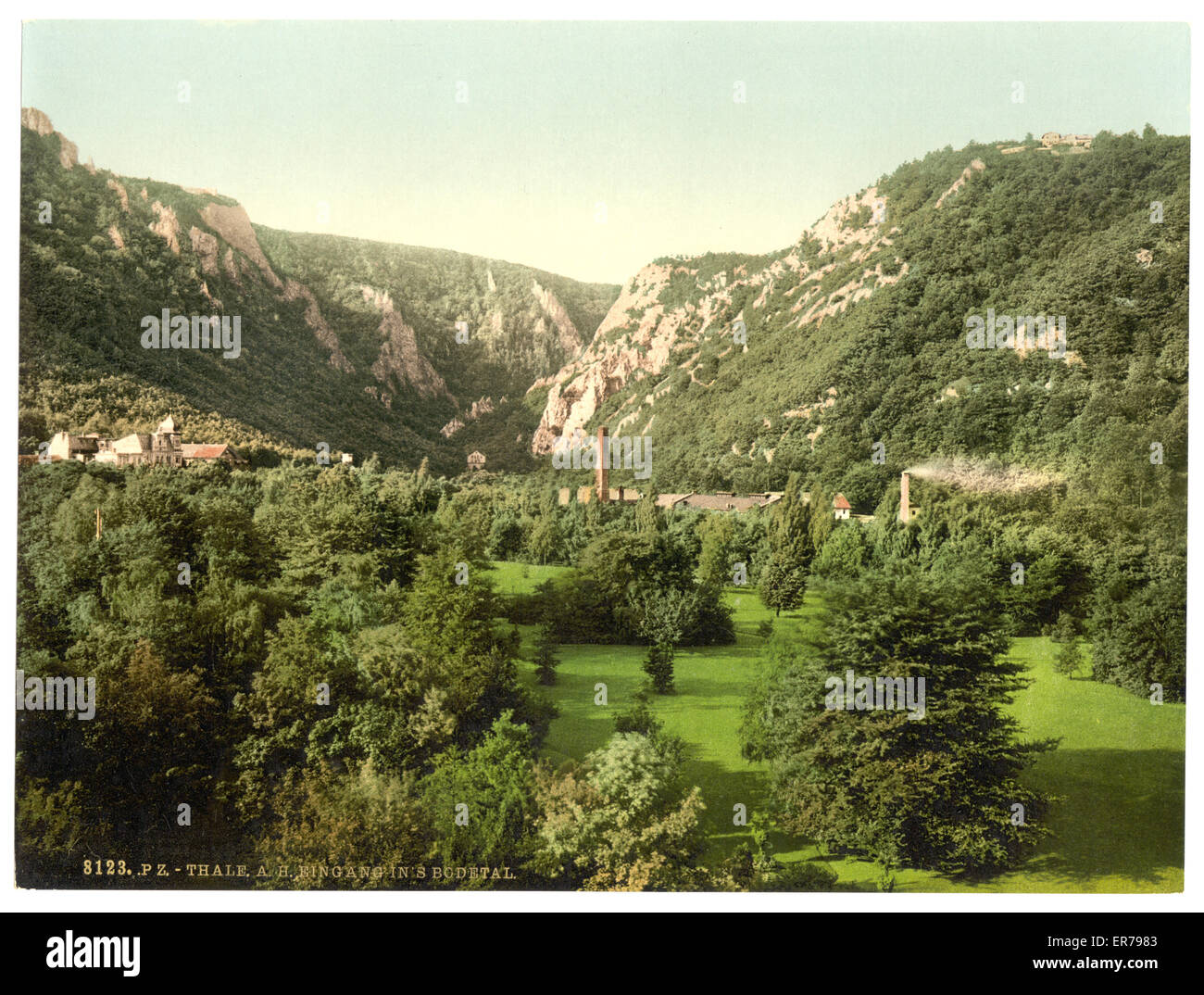 Thale at entrance to valley, Bodethal, Hartz, Germany Stock Photo - Alamy