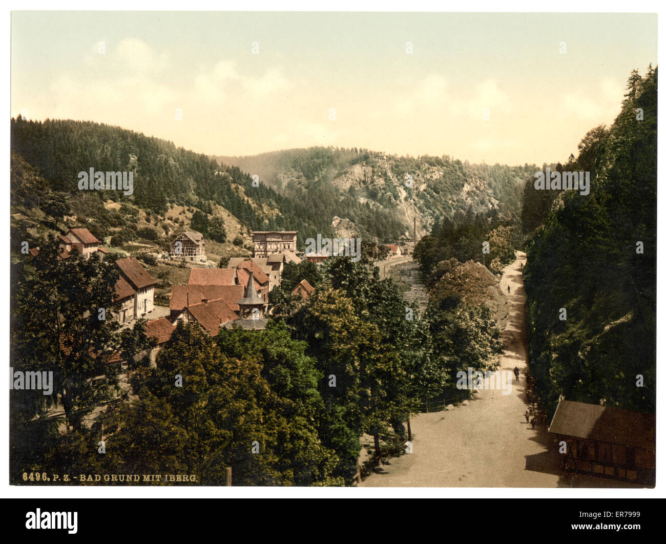 Bath Grund (i.e., Bad Grund) with Iberg, Hartz, Germany Stock Photo - Alamy