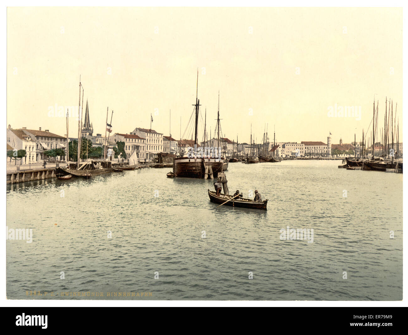 Inner harbor, Swinemunde, Pommeraina, Germany (i.e., Swinouj Stock ...