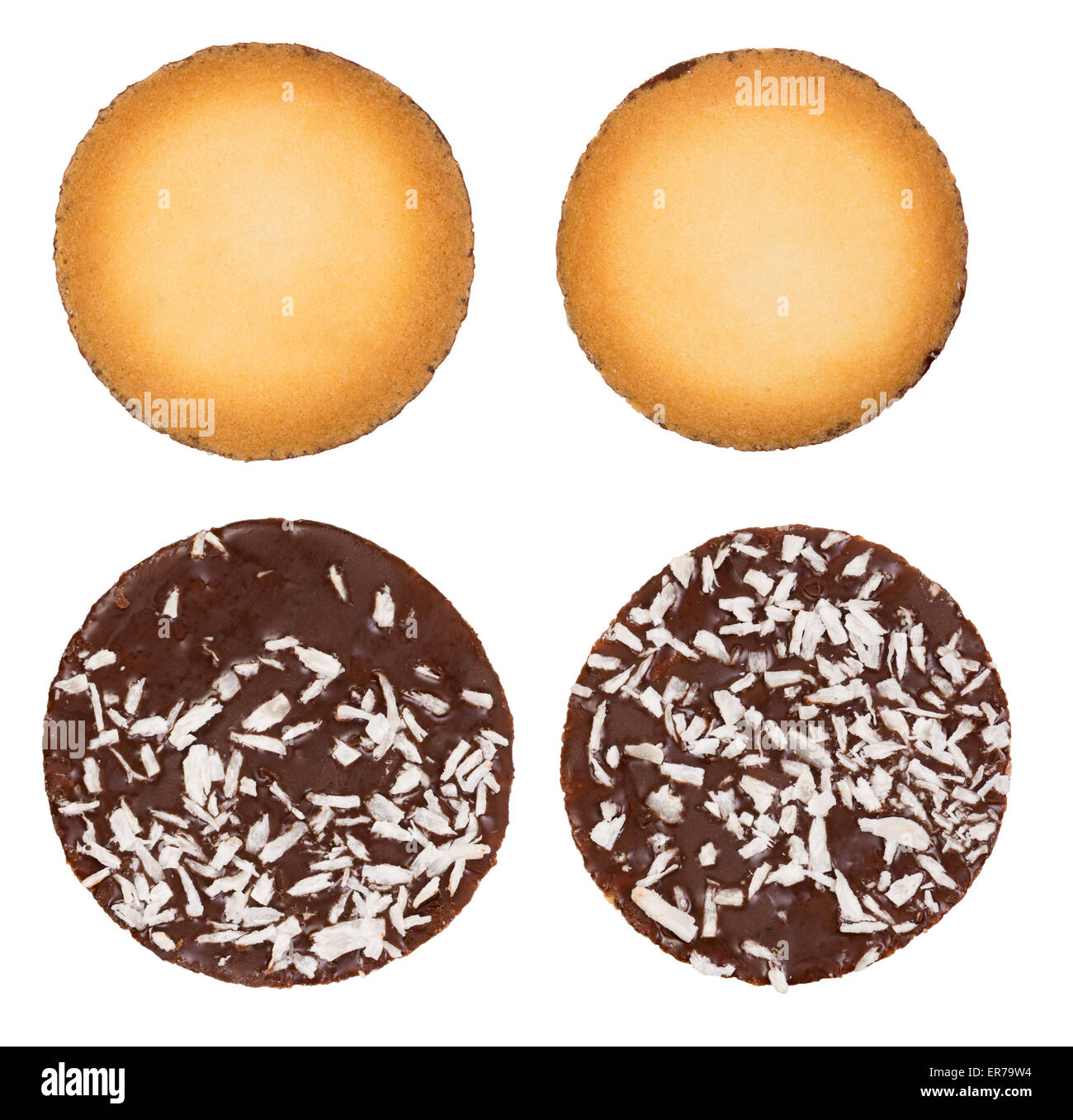 collection of cookies and chocolate candy isolated Stock Photo - Alamy