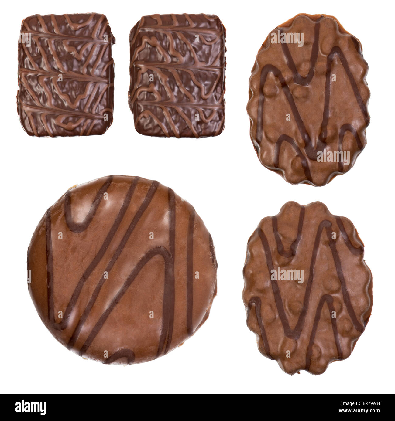 collection of cookies and chocolate candy isolated Stock Photo - Alamy