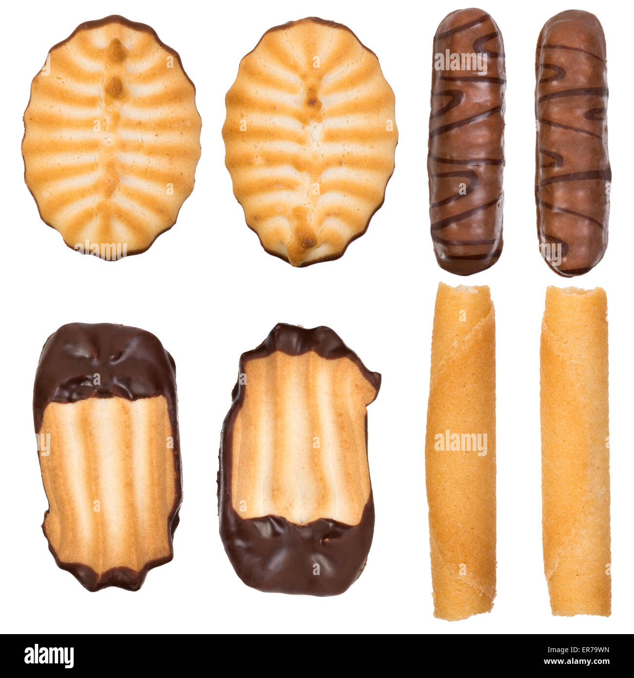collection of cookies and chocolate candy isolated Stock Photo - Alamy
