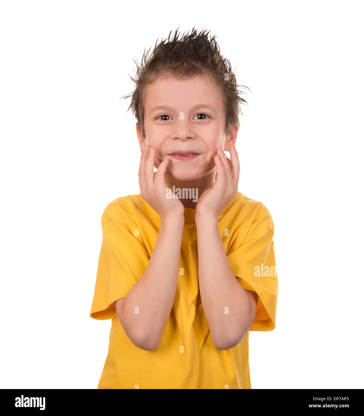 happy boy portrait on white Stock Photo - Alamy