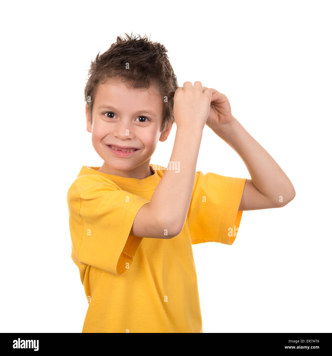 happy boy portrait on white Stock Photo - Alamy
