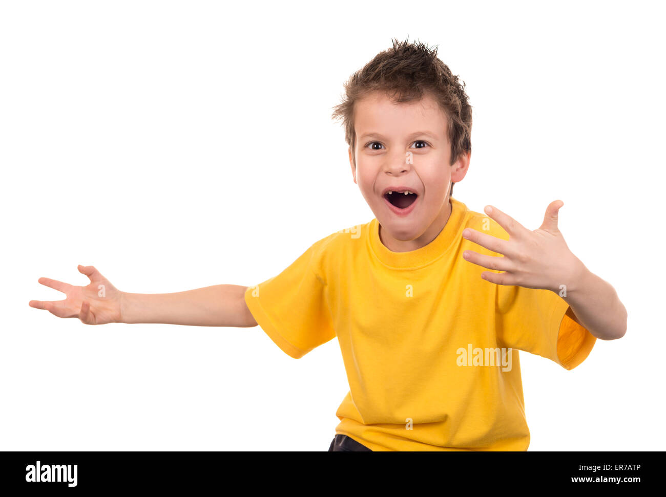 happy boy portrait on white Stock Photo - Alamy